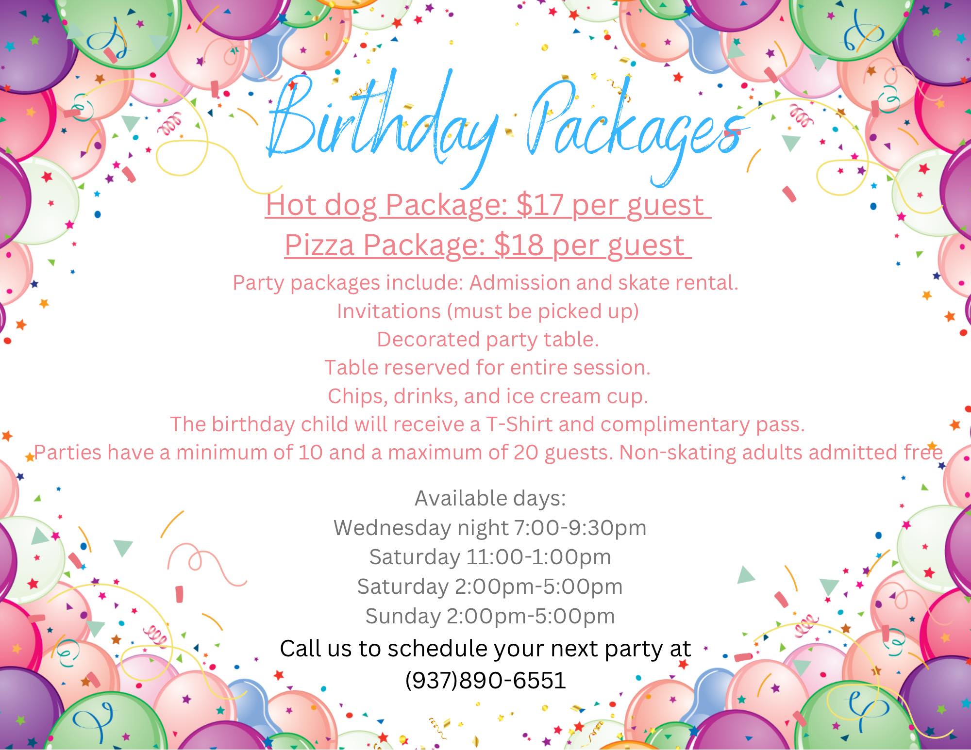 Parties – Skateworld of Vandalia